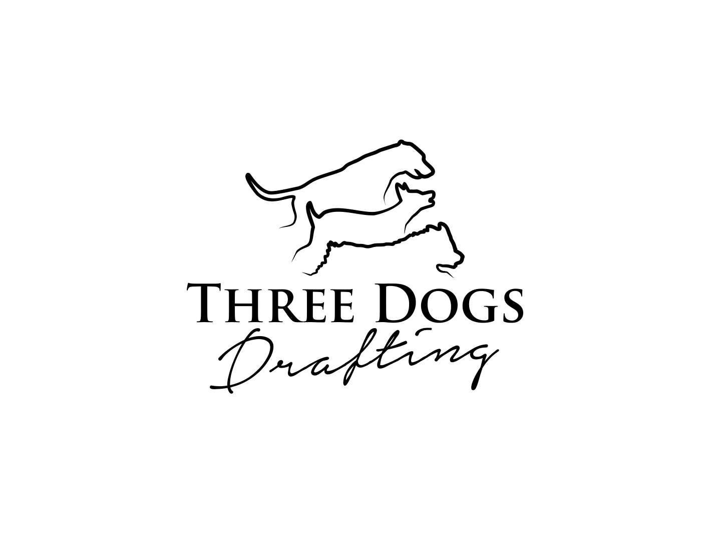 Elegant, Playful, Architectural Drafting Logo Design for Three Dogs ...