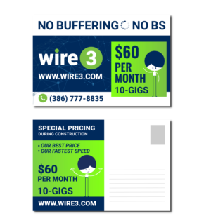 Wire 3 - Fiber Internet to the home postcard | 82 Flyer Designs for ...