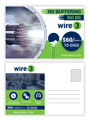 Wire 3 - Fiber Internet to the home postcard | 82 Flyer Designs for ...
