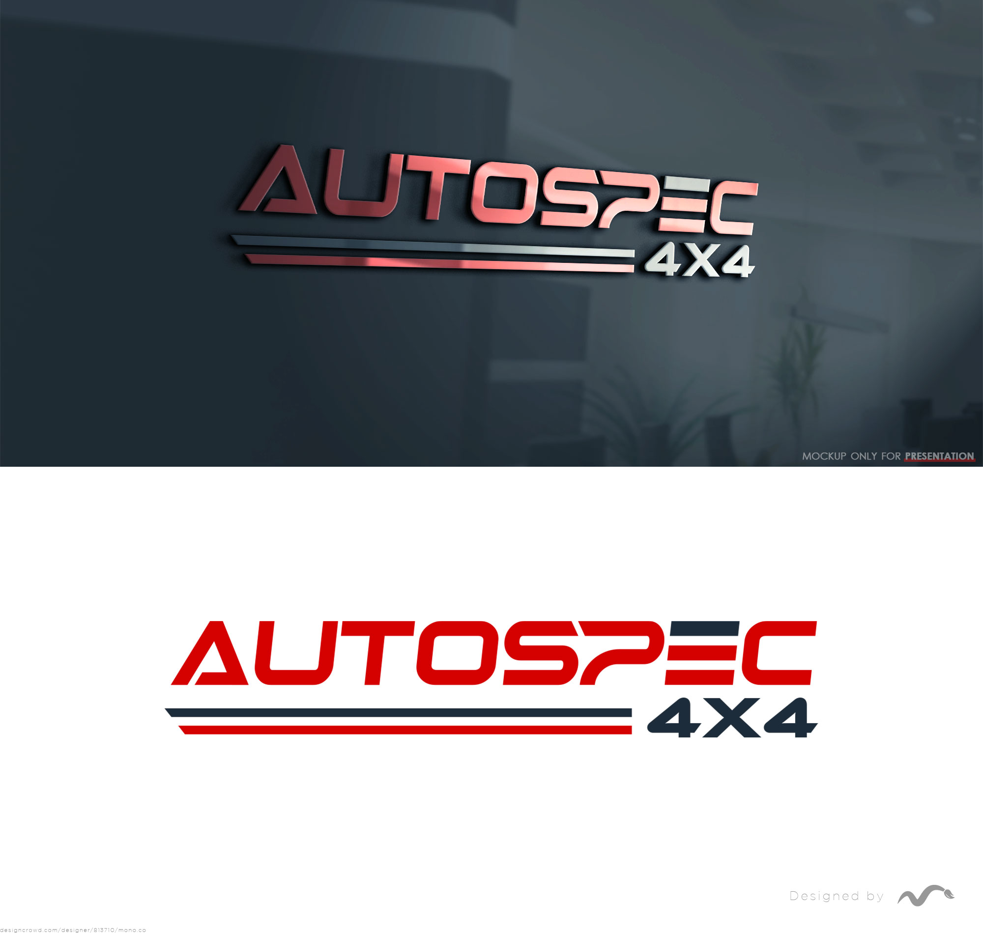 Logo Design for AutoSpec 4x4 or AUTOSPEC 4X4 by Mono.co | Design #28191947