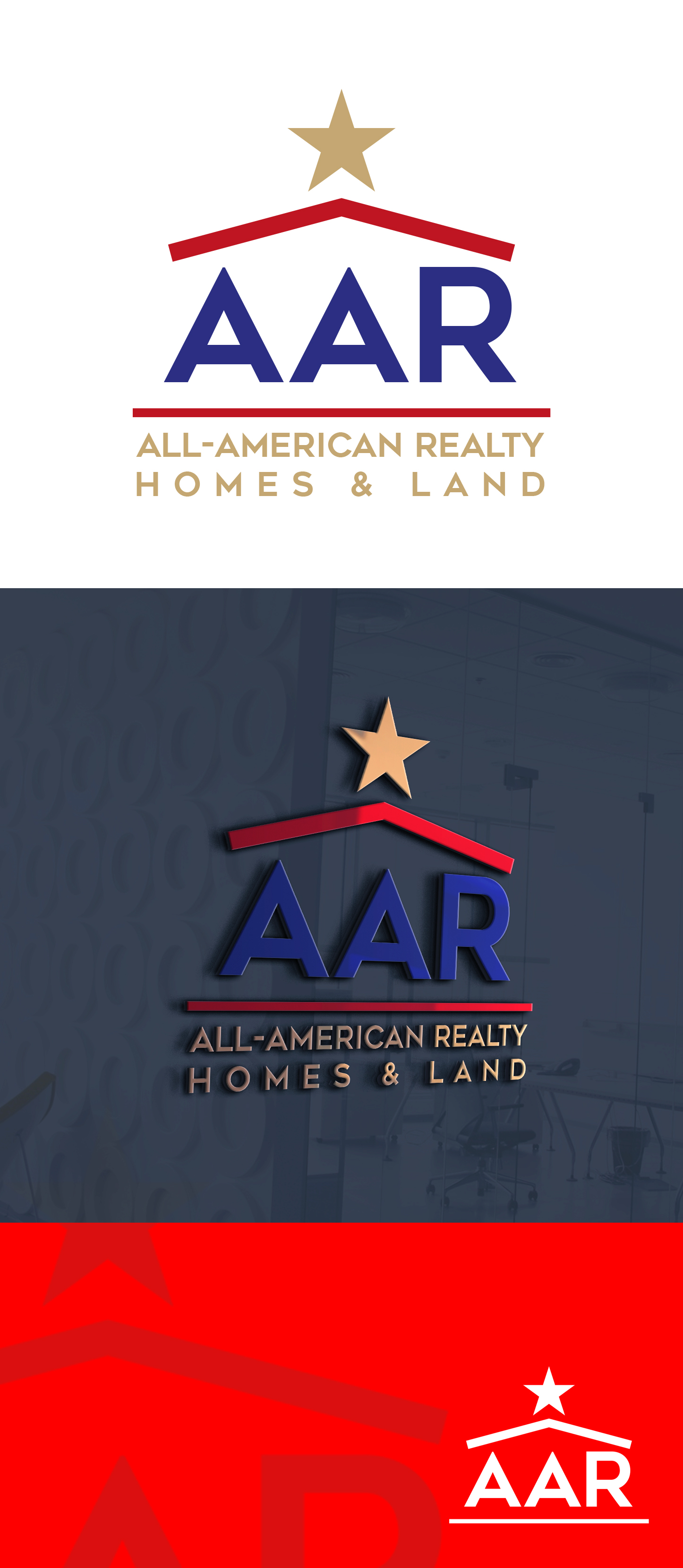 Logo Design for All-American Realty Homes & Land by Al Pech | Design ...