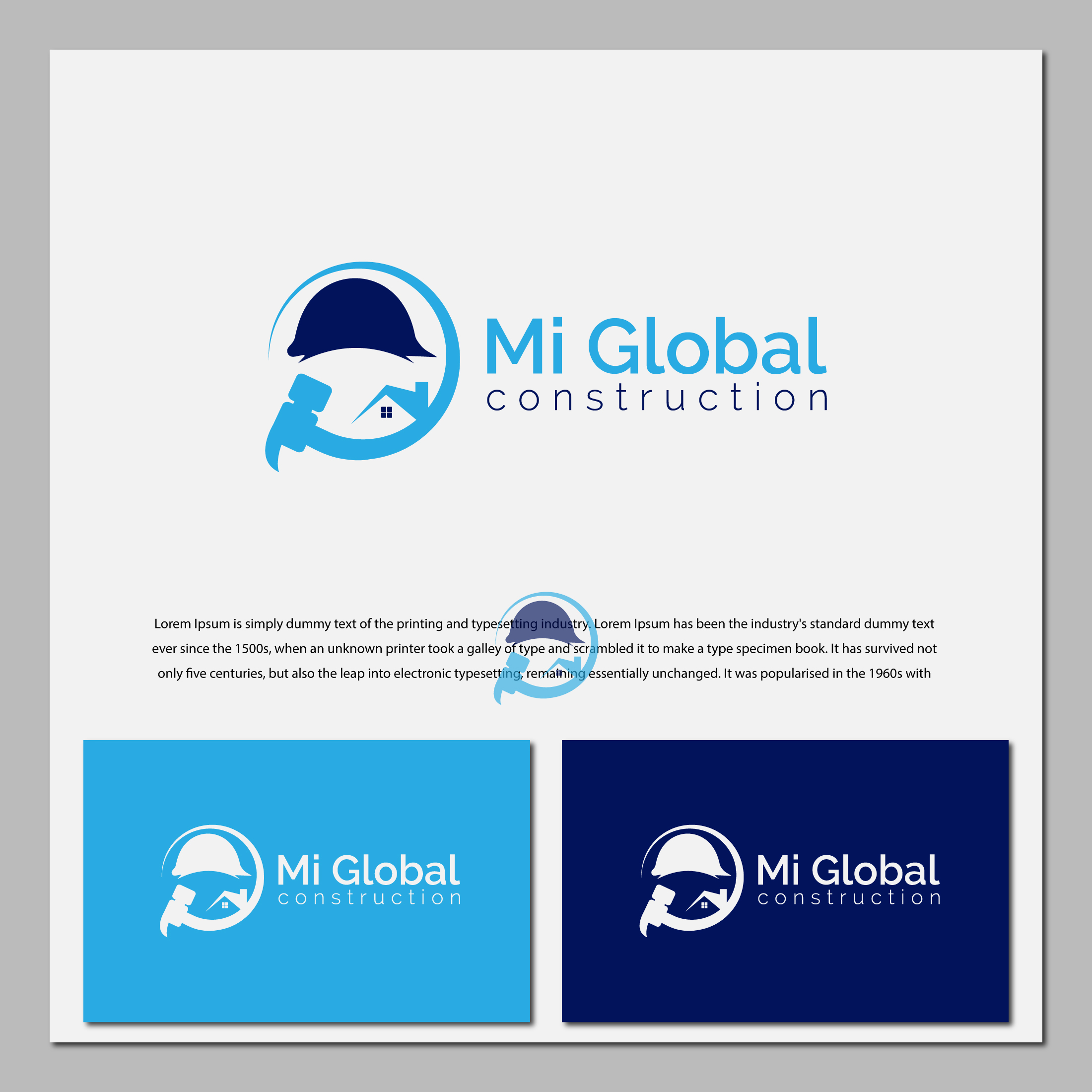 Logo Design for Mi Global Construction by Rupok MT | Design #28376281