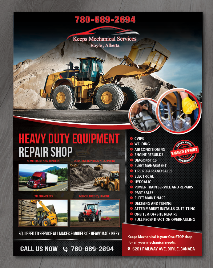 Elegant, Playful, Heavy Duty Repairs Flyer Design for a Company by ...