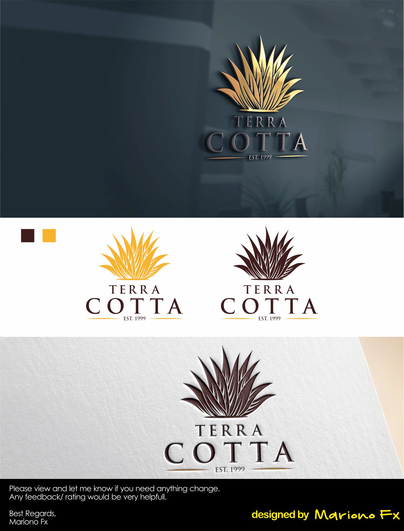 Serious, Conservative, Restaurant Logo Design for Terra-Cotta / Est ...