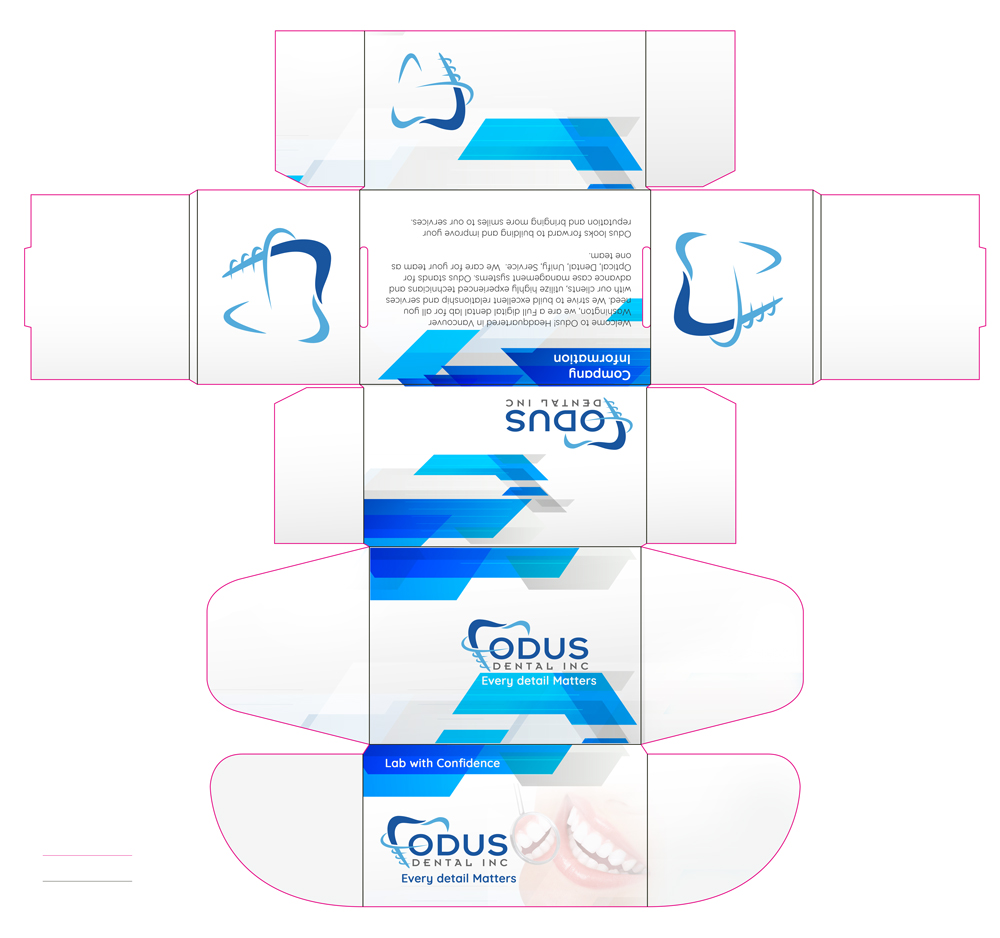 Modern, Upmarket, Dental Lab Packaging Design for ODUS Dental Services ...