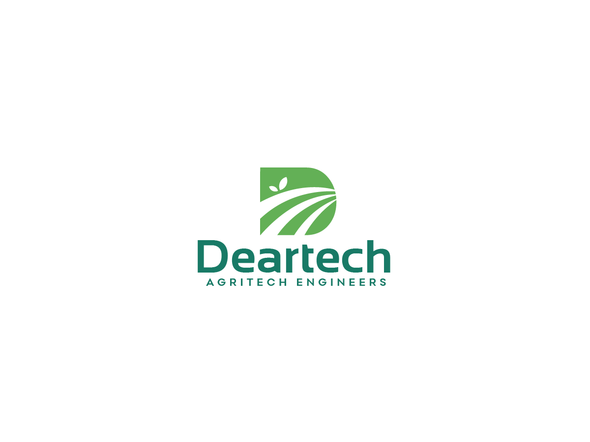 Bold, Masculine Logo Design for 'Deartech' as the main company name and 'Agritech Engineers' as ...