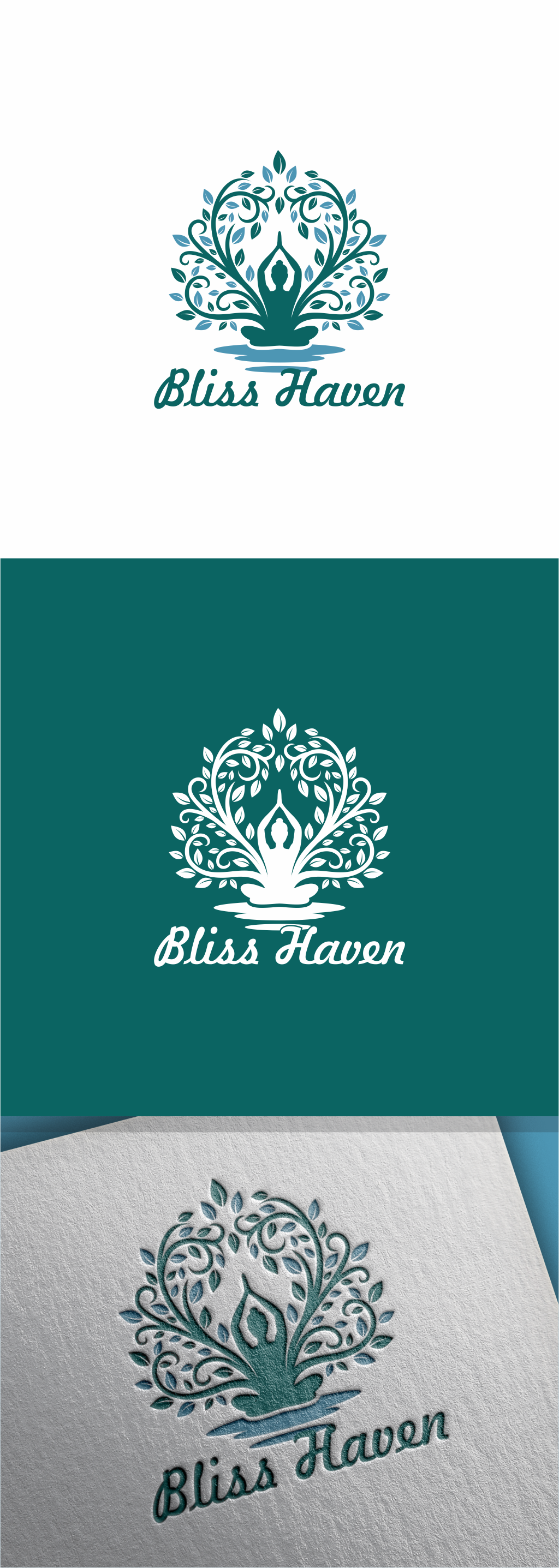 Feminine, Elegant, Yoga, Wellness retreat Logo Design for Bliss Haven ...