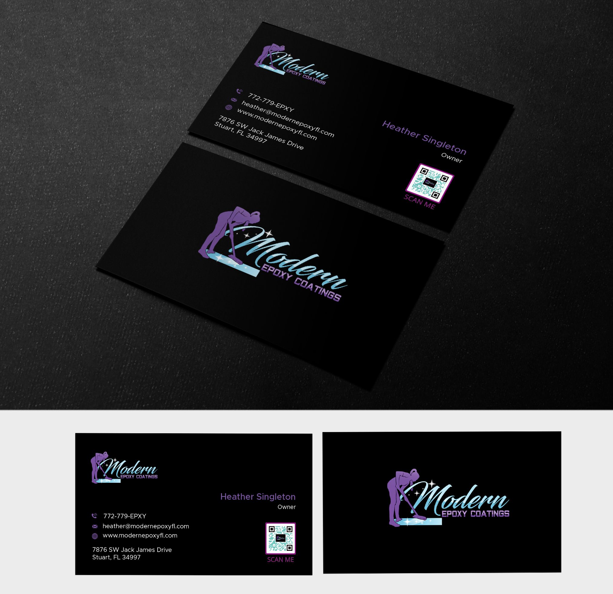 Bold, Modern, Construction / Flooring / Epoxy Coatings Business Card ...