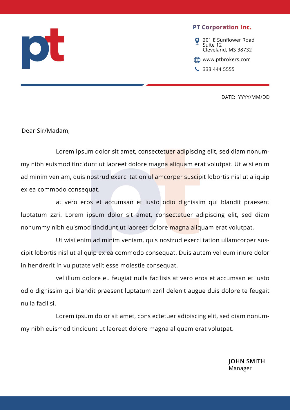 Letterhead Design for PT CORPORATION INC by Sahana J | Design #28805307