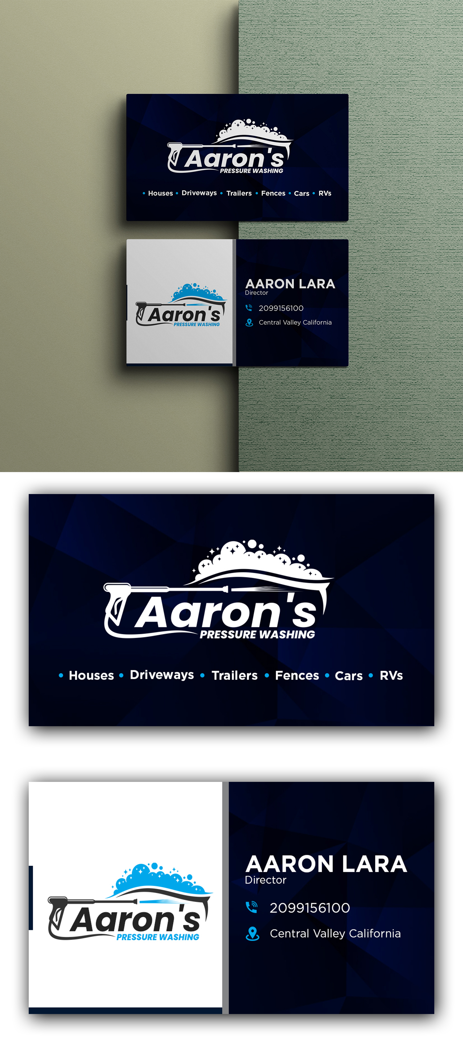 Bold, Serious, Pressure Washing Business Card Design for a Company by ...