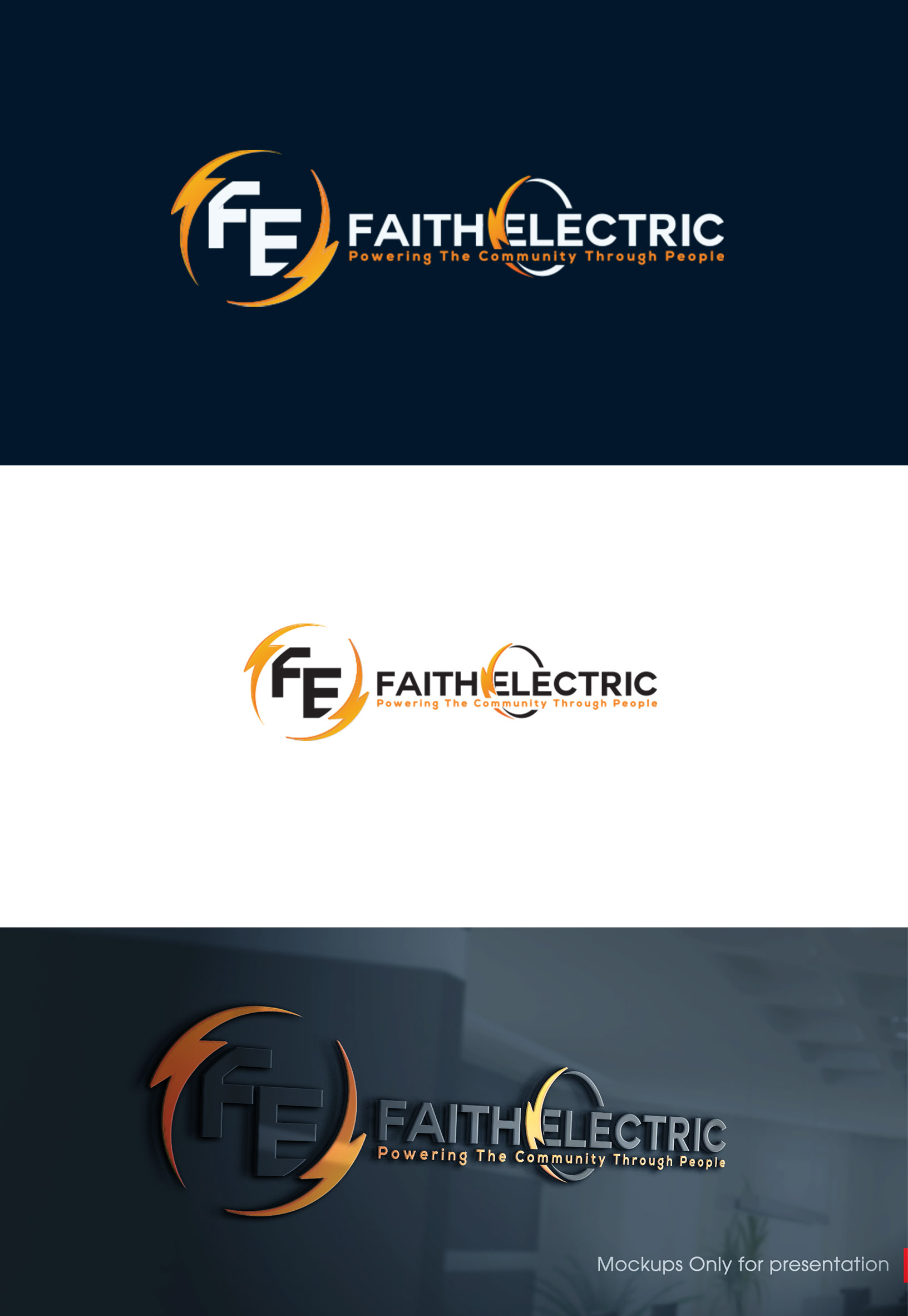 Modern, Professional, Electric Logo Design for FAITH ELECTRIC ...