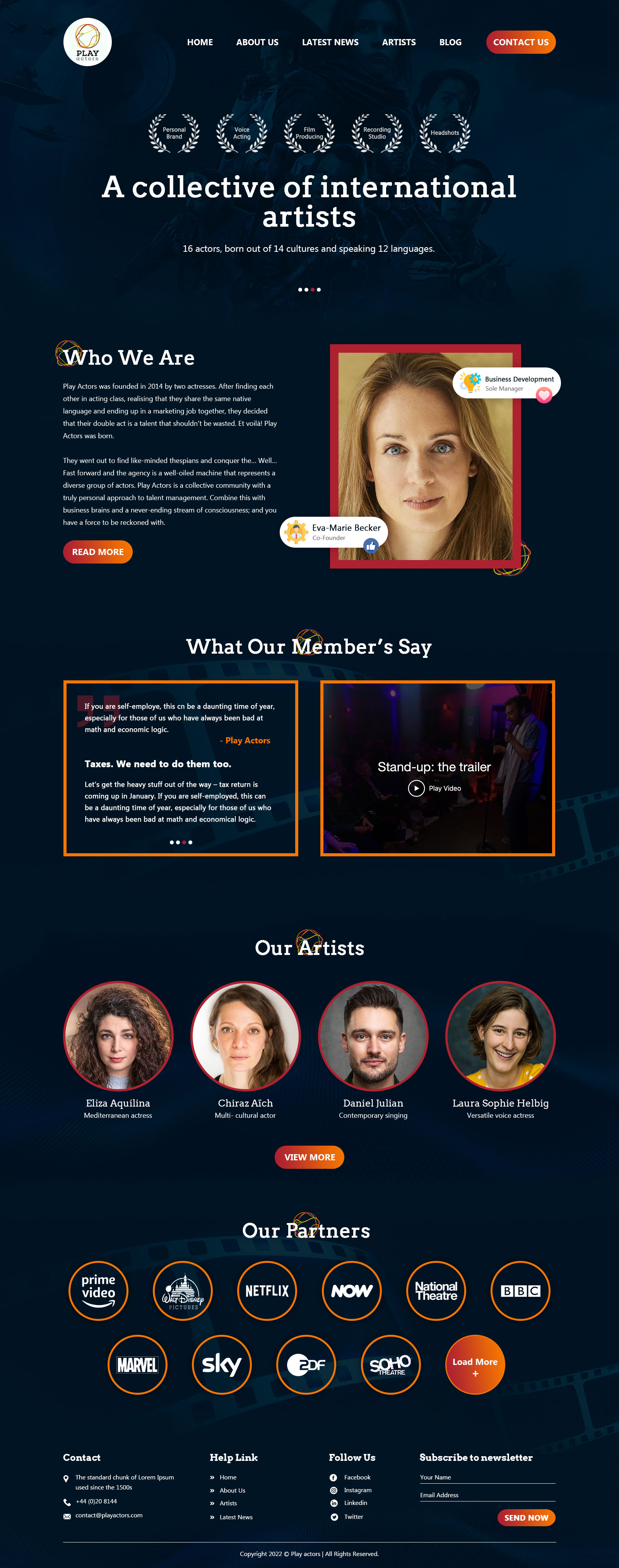 Bold, Playful, Talent Agency / Actor's Collective Web Design for a ...