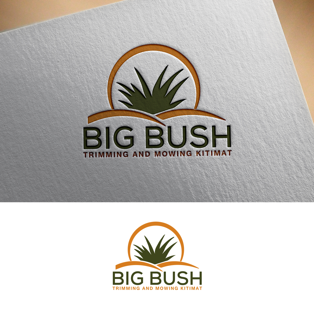 Playful, Personable Logo Design for Big Bush Trimming and Mowing ...
