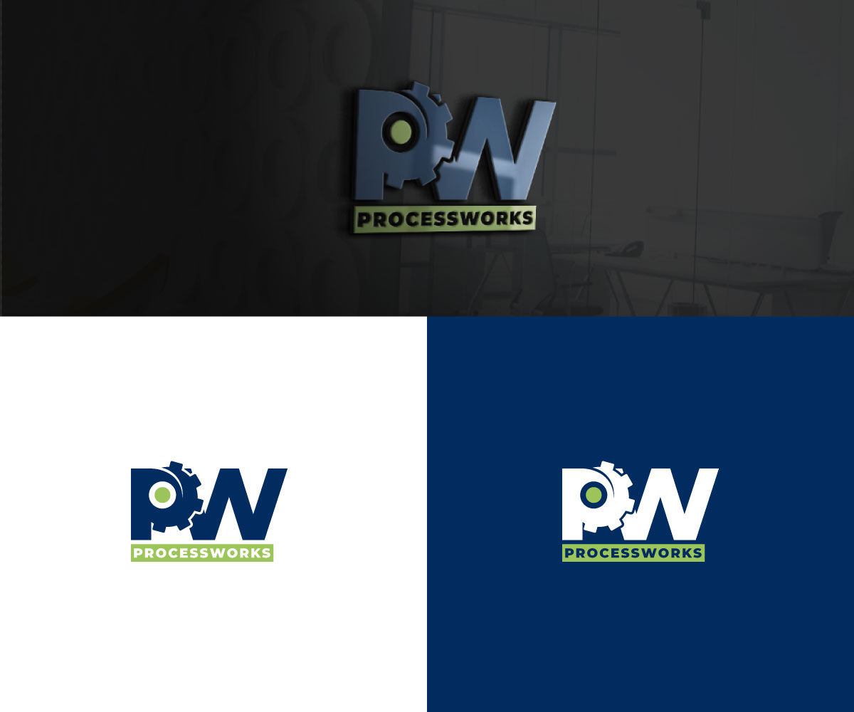 Logo Design for "PW" and PROCESSWORKS underneath it by jonkonrad | Design #29069887
