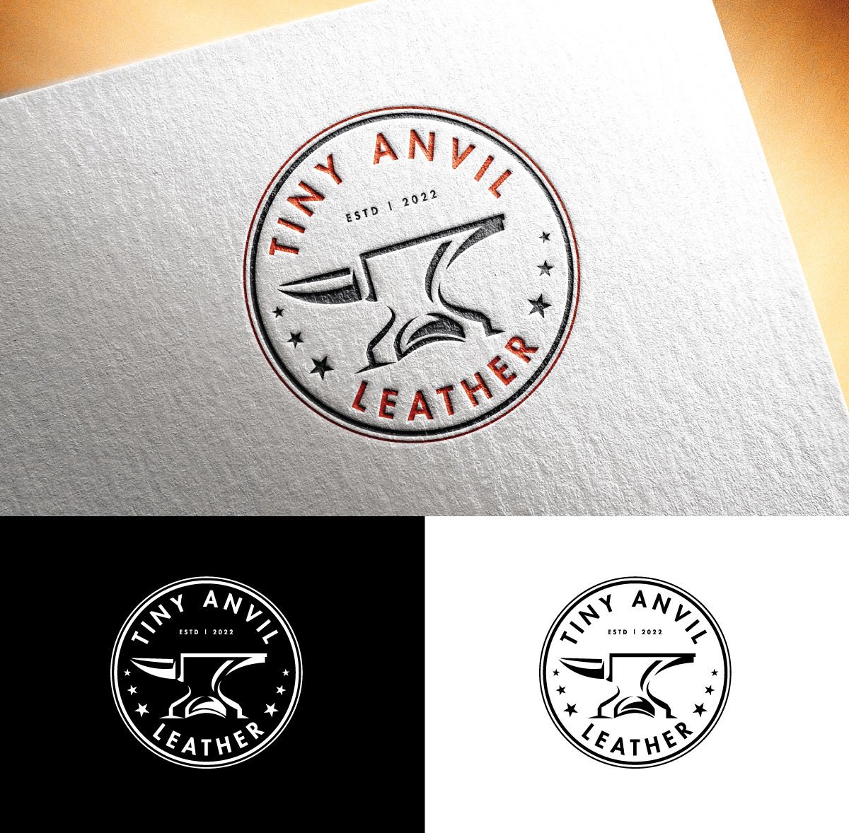 Elegant, Playful, leather Logo Design for Tiny Anvil Leather by step ...