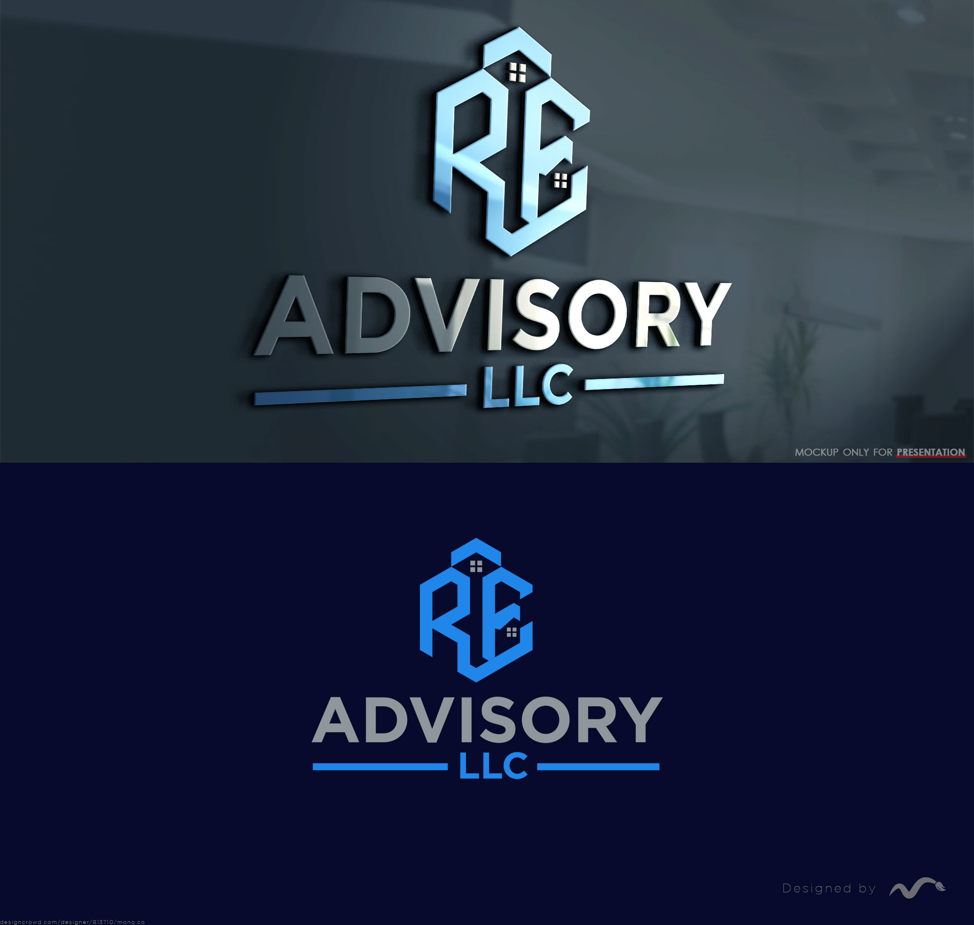 Elegant, Playful Logo Design for RE Advisory LLC by Mono.co | Design ...