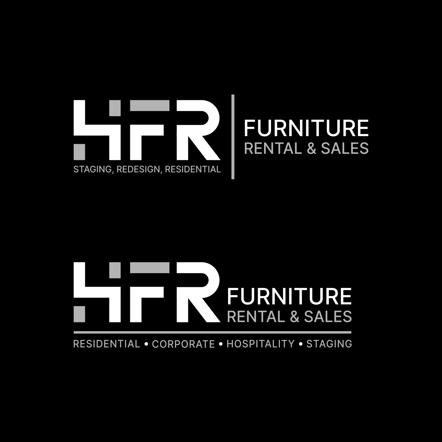 Logo Design for Two options. One with: HFR, Furniture Rental & Sales ...