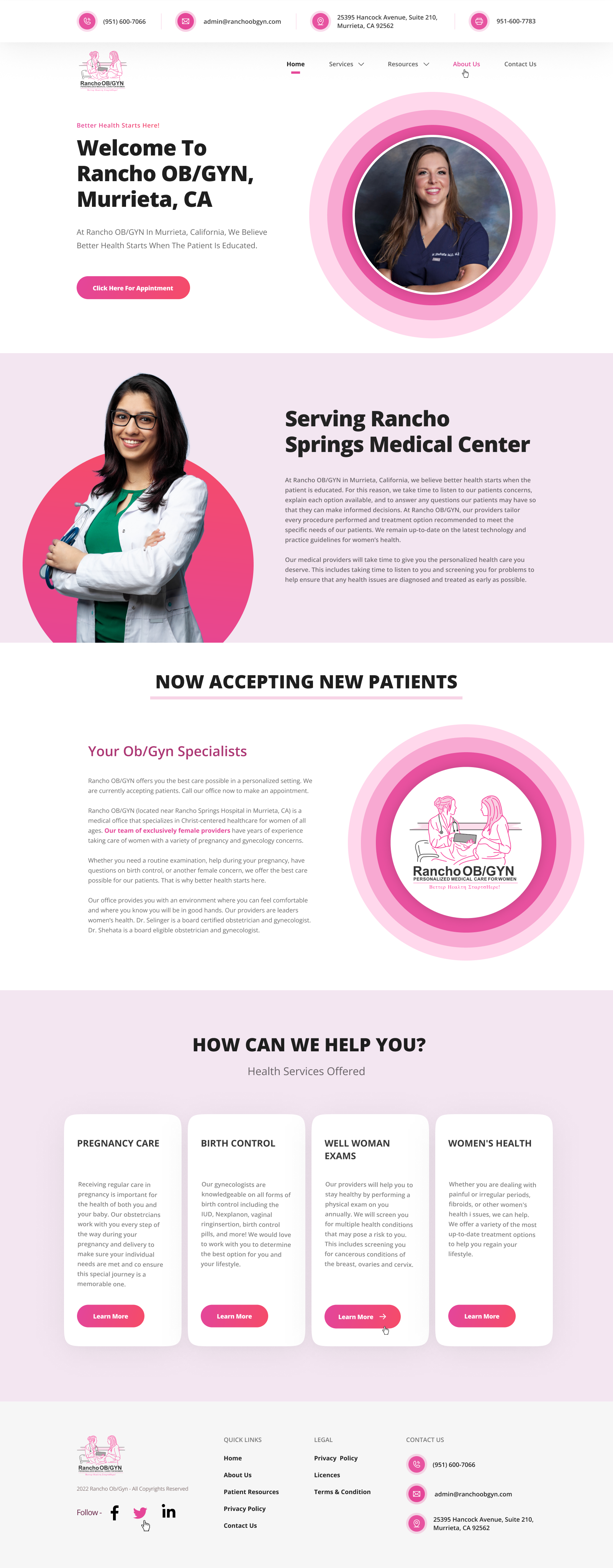 Feminine, Elegant, Medical Office Web Design for a Company by ...
