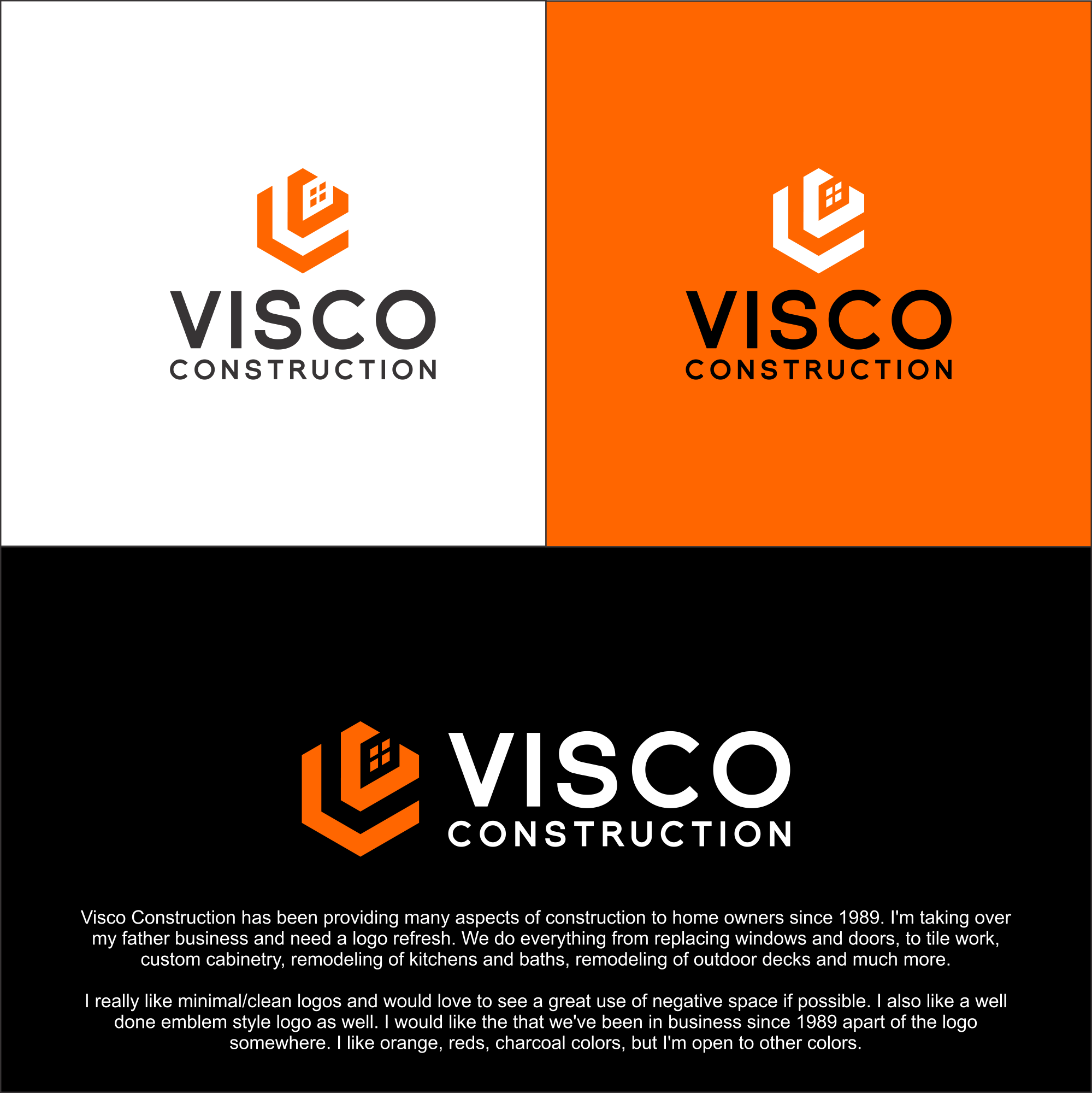 Modern, Professional Logo Design for Visco Construction by aya-cas ...