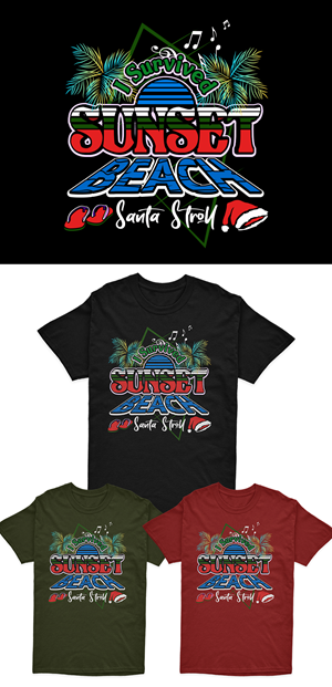 Sunset Beach Annual Santa Stroll | 32 Logo Designs for I Survived ...