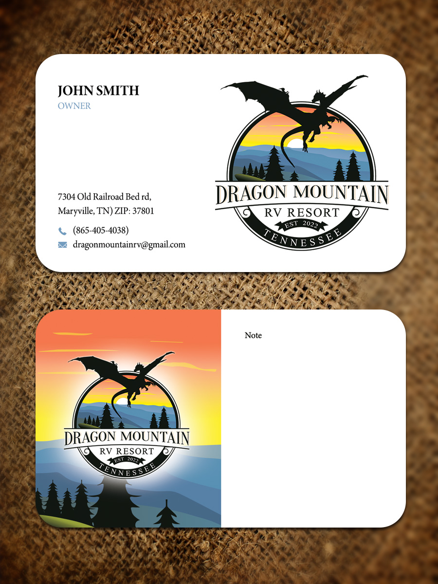 Elegant, Playful, rv/campground/cabin rentals Business Card Design for ...