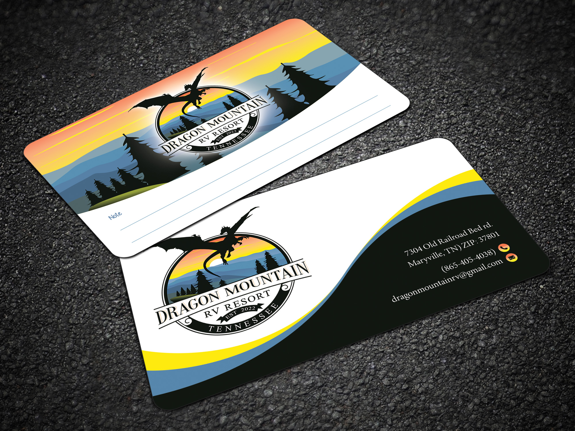 Elegant, Playful, rv/campground/cabin rentals Business Card Design for ...