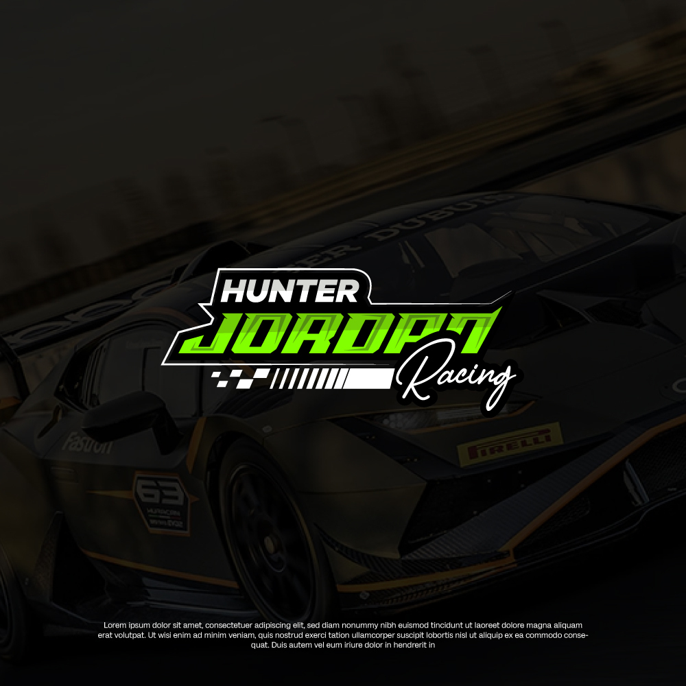 Masculine, Bold, car racing Logo Design for HJR Hunter Jordan Racing by ...