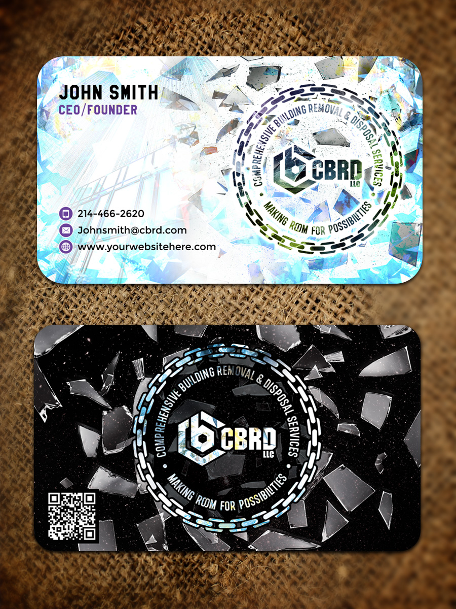 Masculine, Bold, Demolition and removal Business Card Design for a ...