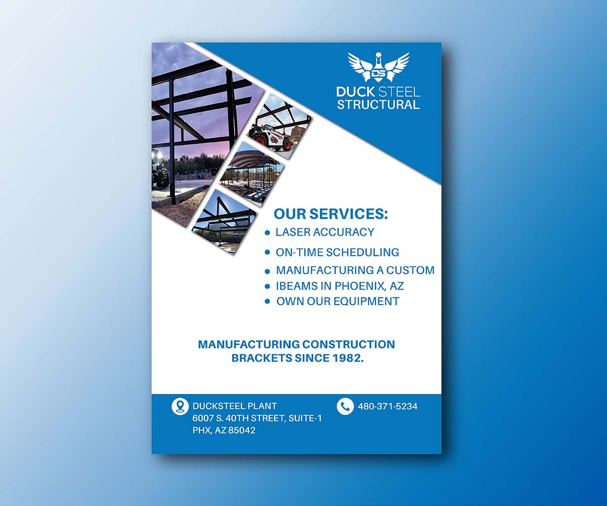 Modern, Bold, construction Flyer Design for Ducksteel Llc. by 21 Design ...