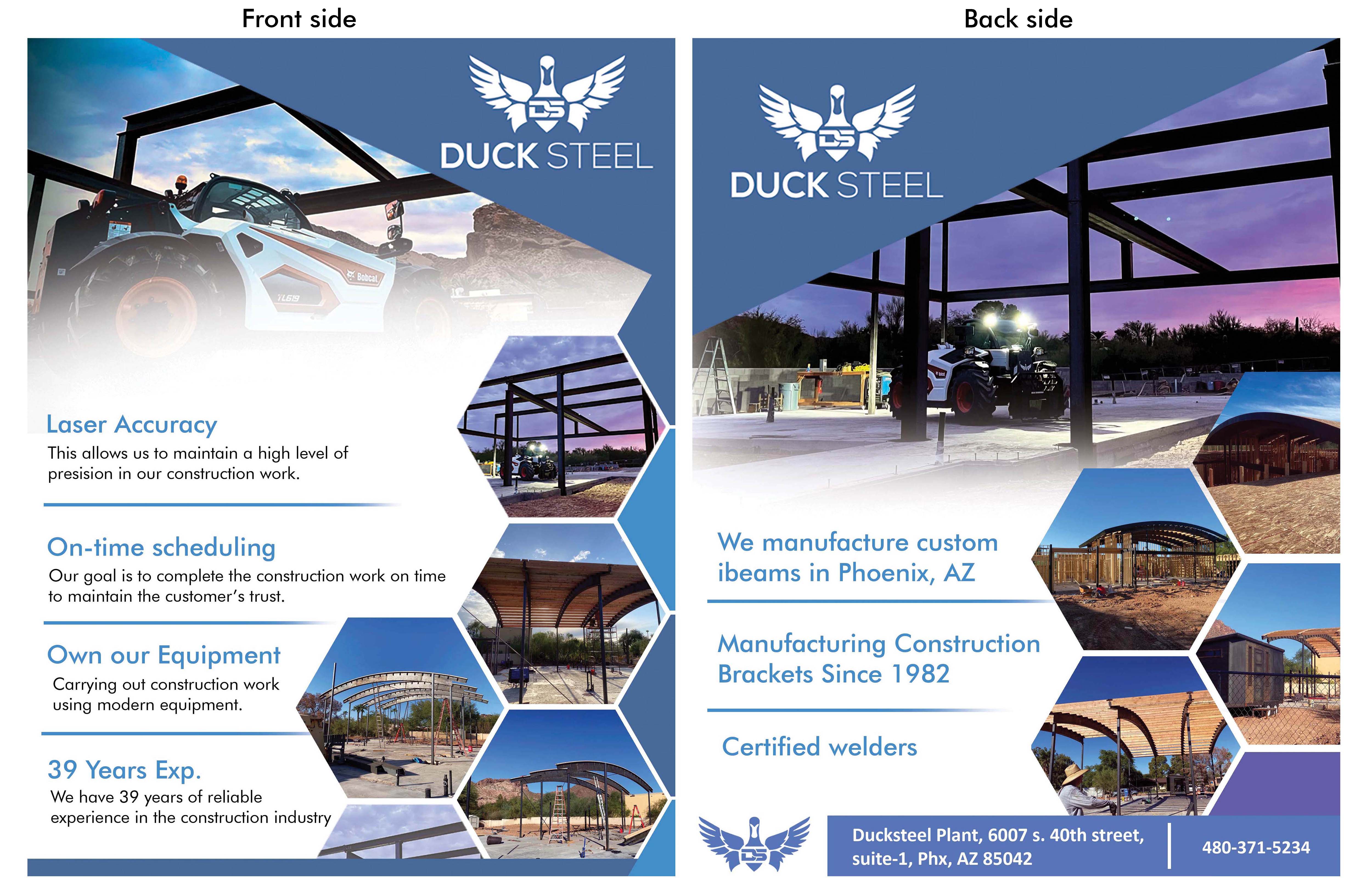Modern, Bold, construction Flyer Design for Ducksteel Llc. by Amila ...