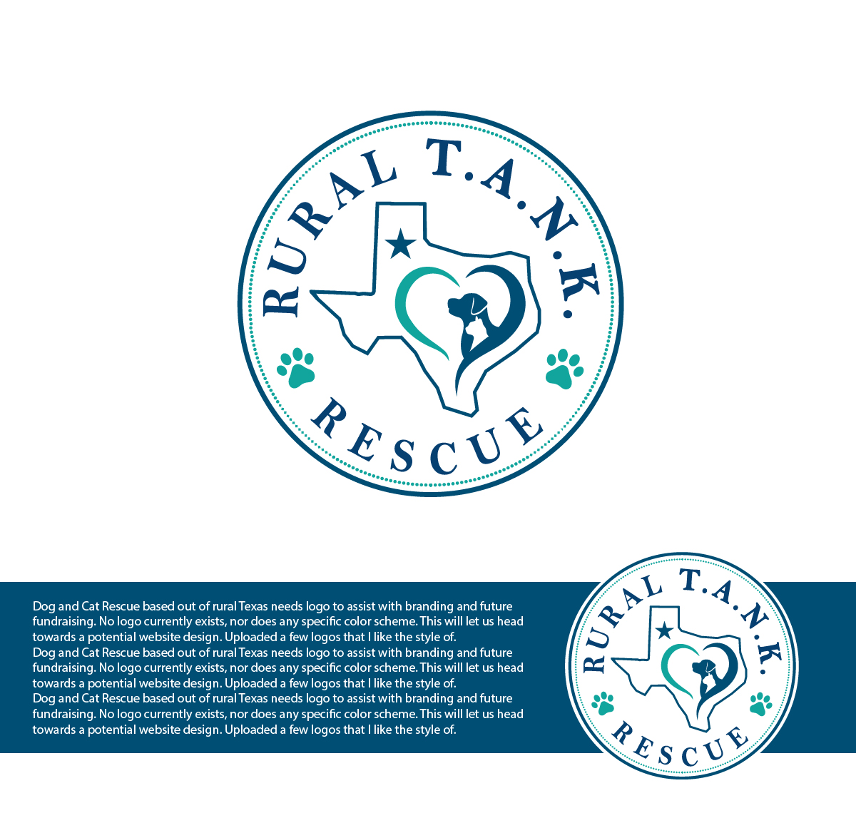 Bold, Playful, Animal Rescue Logo Design for Rural T.A.N.K. Rescue by ...
