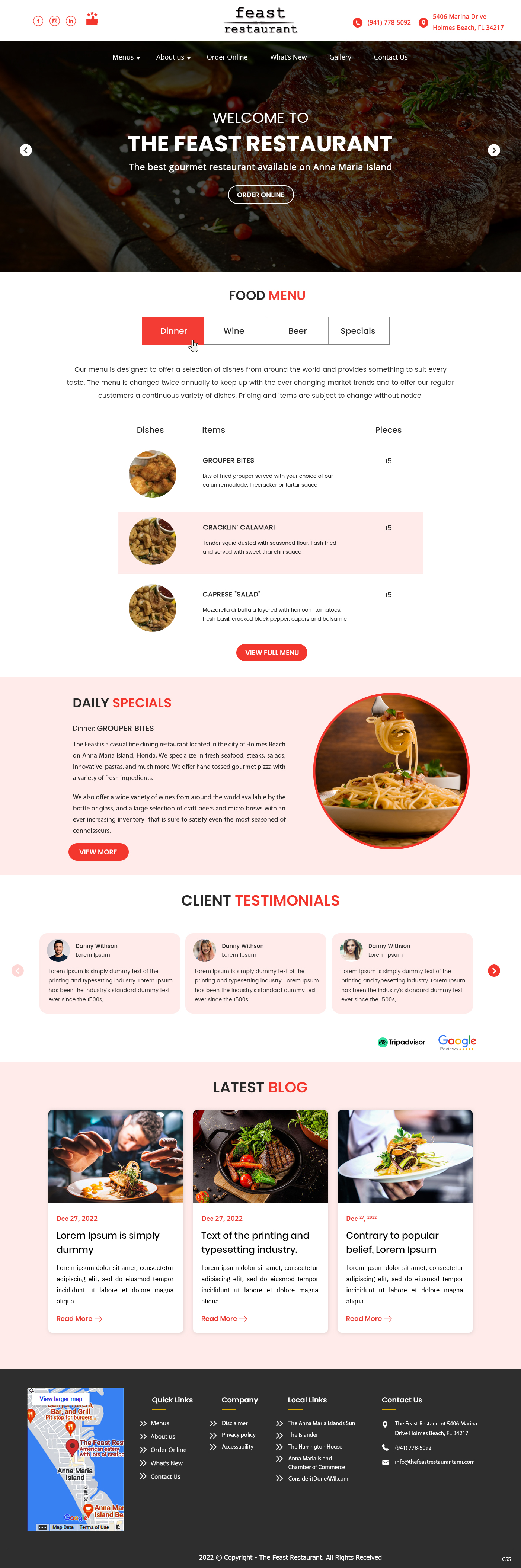 Elegant, Playful, Restaurant Web Design for Big Ideas, Inc. by pb ...