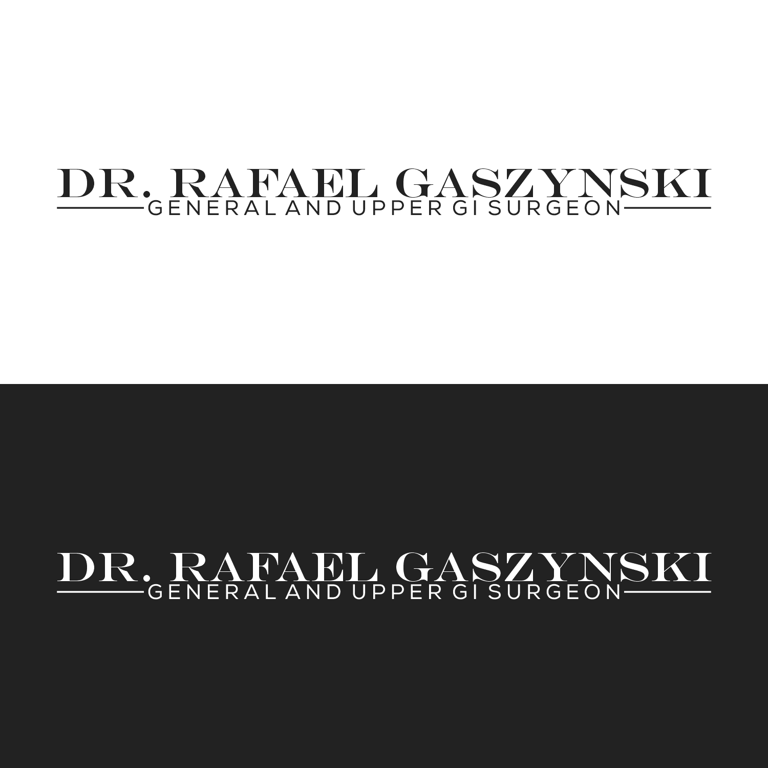 Logo Design for Dr. Rafael Gaszynski (large text - top line) followed ...