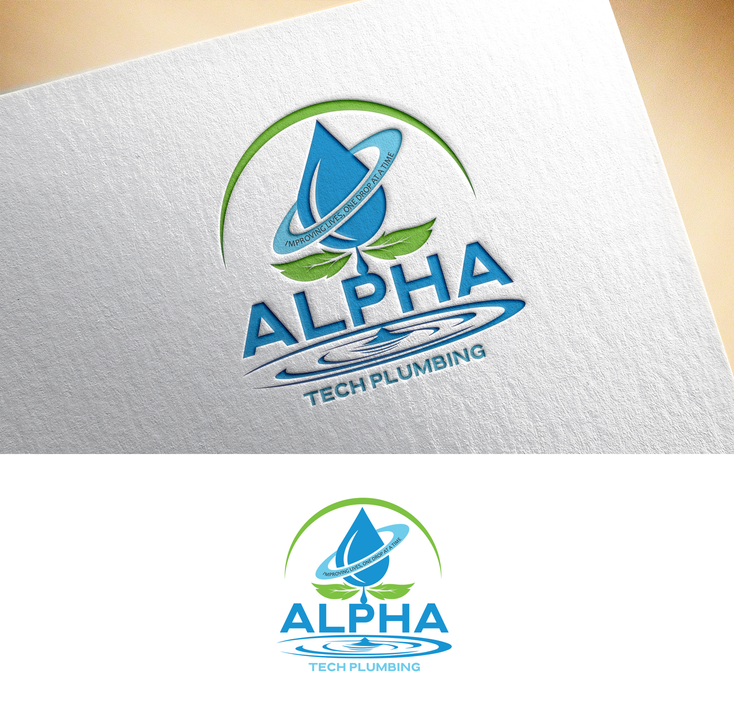 Bold, Serious, service plumbing Logo Design for Alpha Tech Plumbing by ...