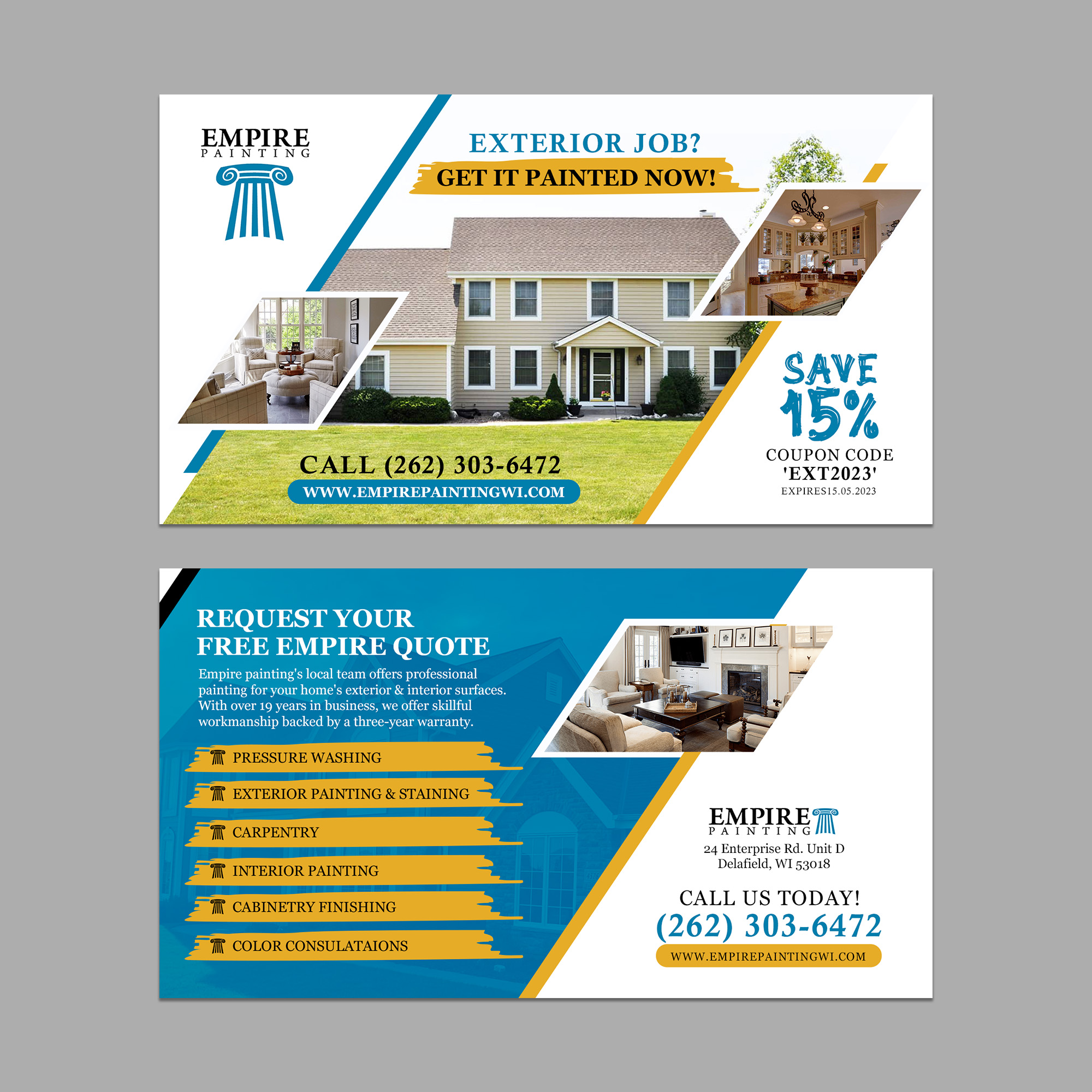 Postcard Design for Empire Painting by Sun Moon Graphic Designer ...