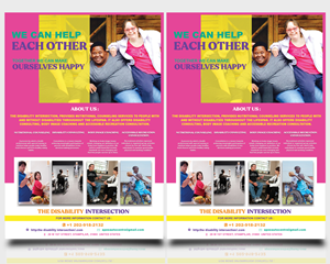 Awesome, colorful pamphlet advertising services for disabled people and ...