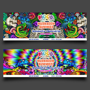 Cosmic Gummies Bottle Label- a psychedelic trippy mushroom brand | 25 ...