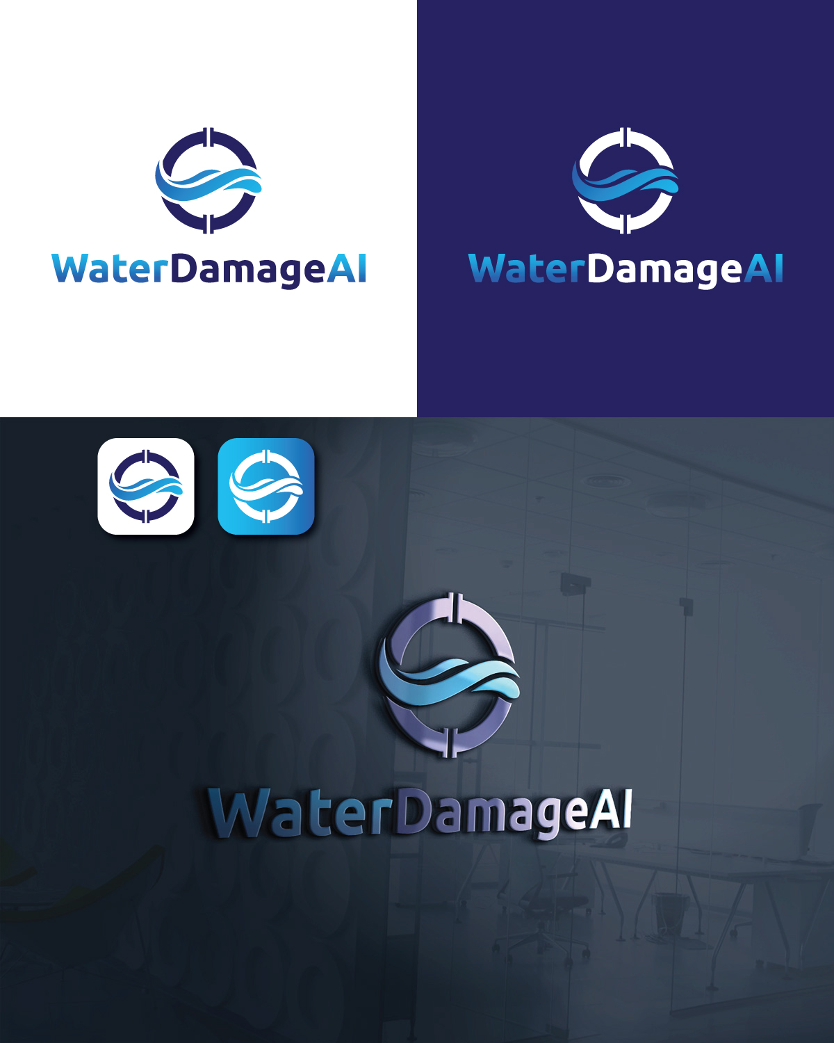 Bold, Modern, Services for water damage in your home Logo Design for ...