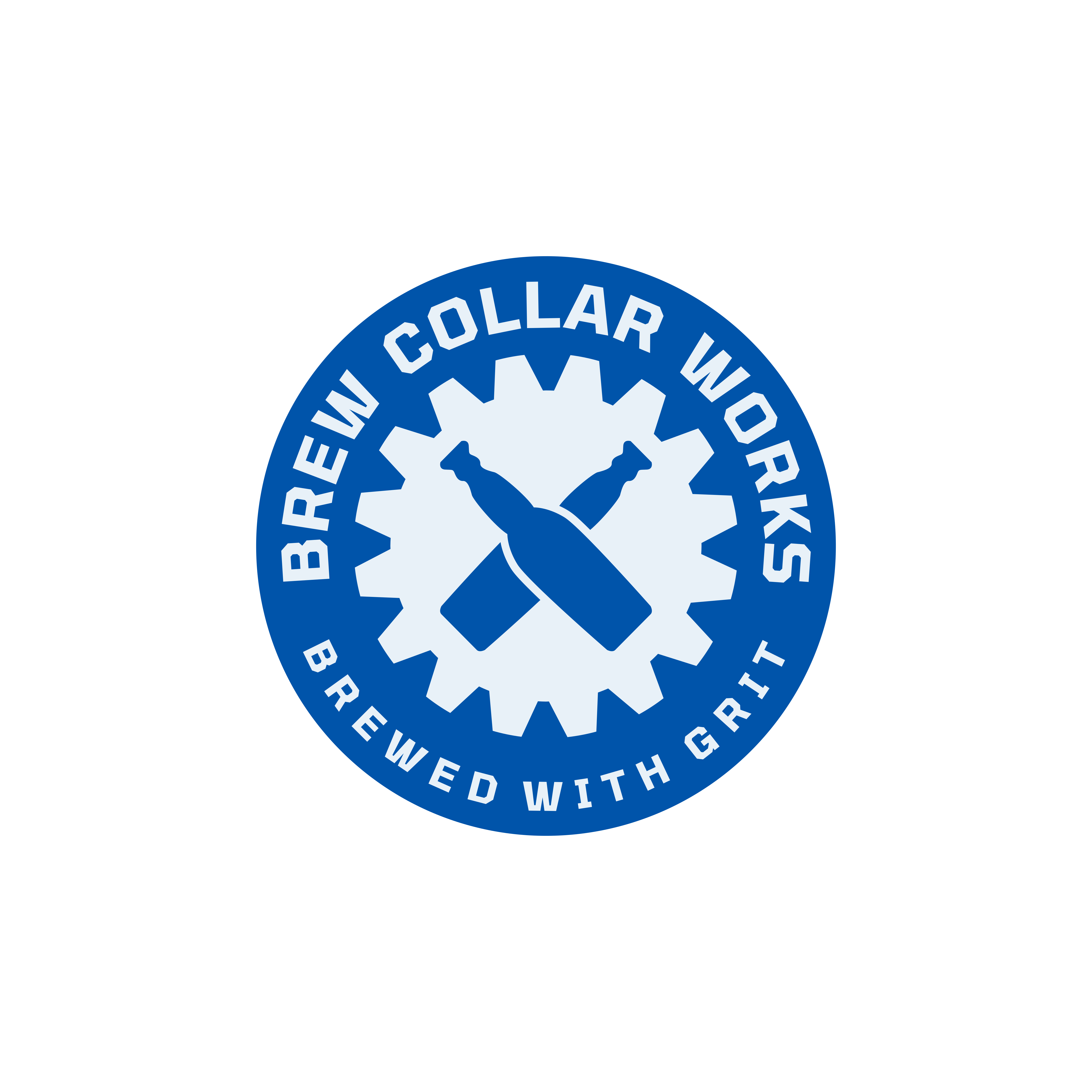 Masculine, Bold, Brewery, beer, blue collar, industrialized Logo Design for Brew Collar Works ...