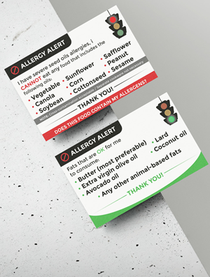 Seed Oil Safety Card for Healthy Restaurant Dining | 36 Card Designs ...