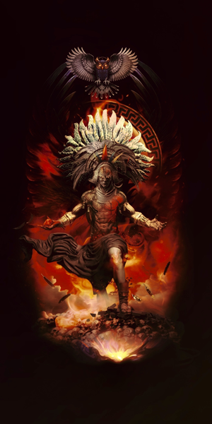 Aztec God Of Fire Tattoo