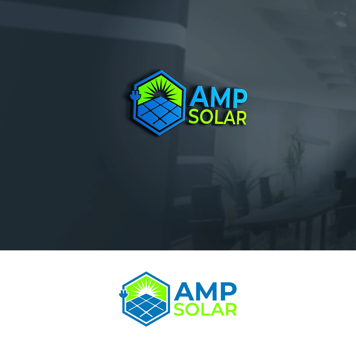 Elegant, Playful, Solar installation Logo Design for AMP or Amp Solar ...