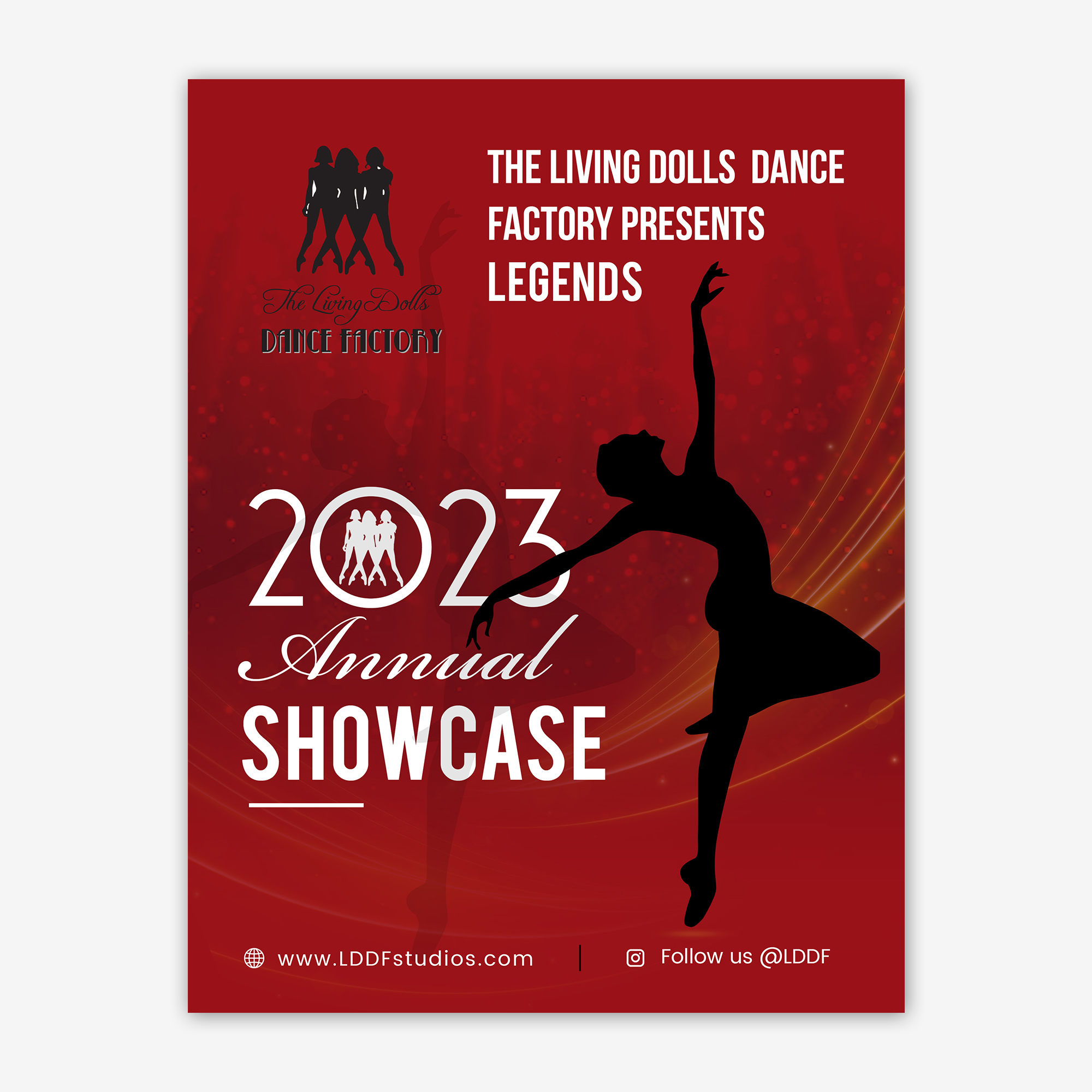 Elegant, Playful, Entertainment Flyer Design for The Living Dolls Dance ...