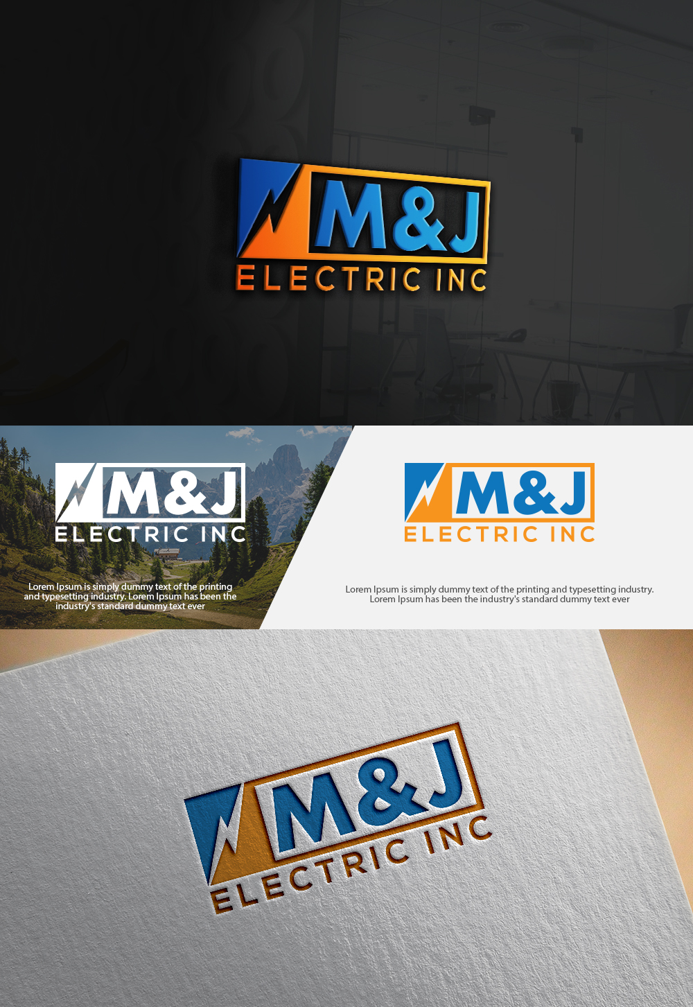 Masculine, Bold, Electrical contracting Logo Design for M & J Electric ...