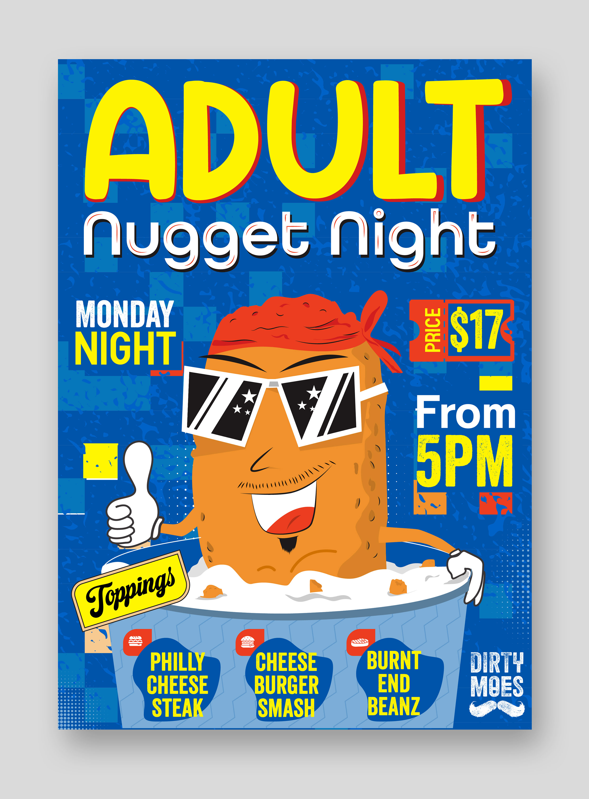 Playful, Bold, Dive Bar, Smokehouse, Bar & Grill Poster Design for a ...