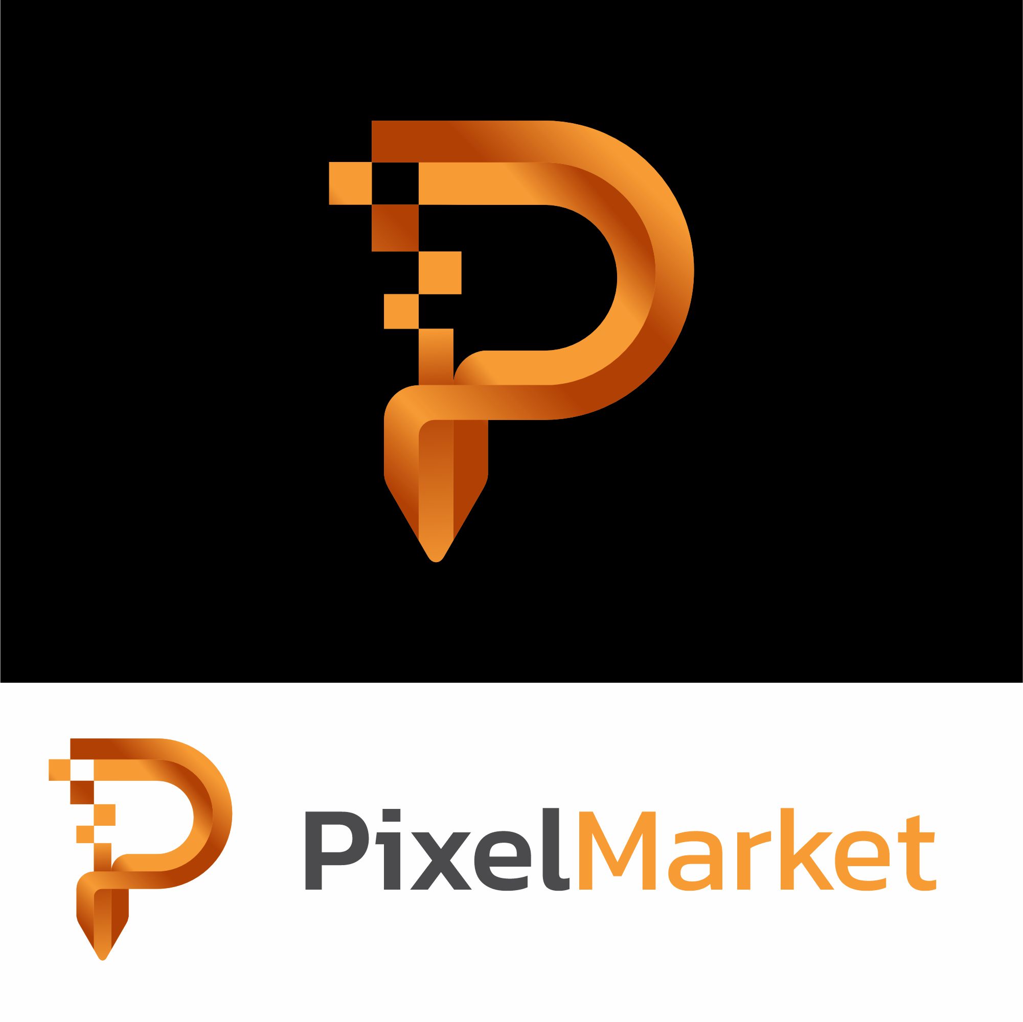 Elegant, Playful, E-Commerce Market Place Logo Design for Pixel Market ...