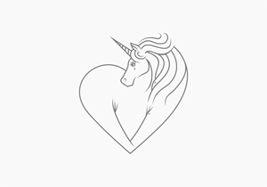 unicorn that is literally part of a heart with one teardrop | 20 Tattoo ...