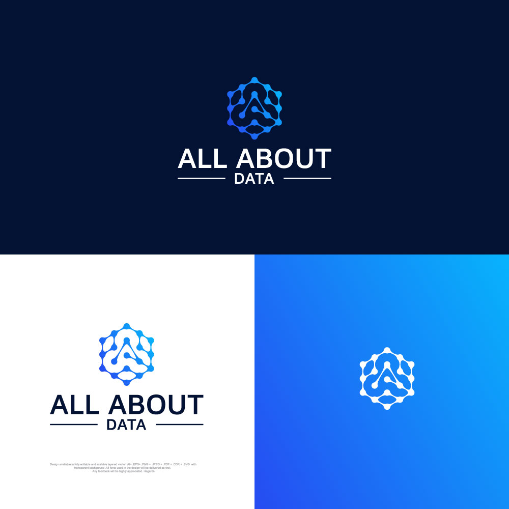 Modern, Elegant, IT Logo Design for All About Data by sthirteen ...