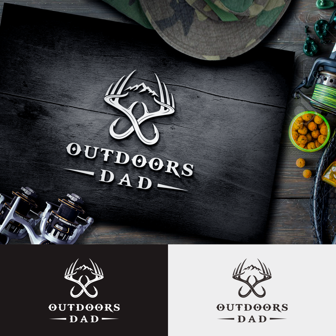 Bold, Serious, Camping, fishing, hunting Logo Design for Outdoors Dad ...