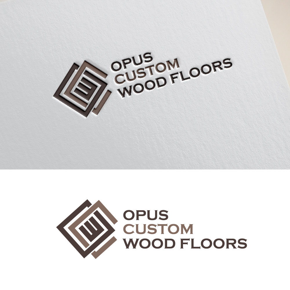 Serious, Modern, Wood Floor Installation Logo Design for Opus Custom ...